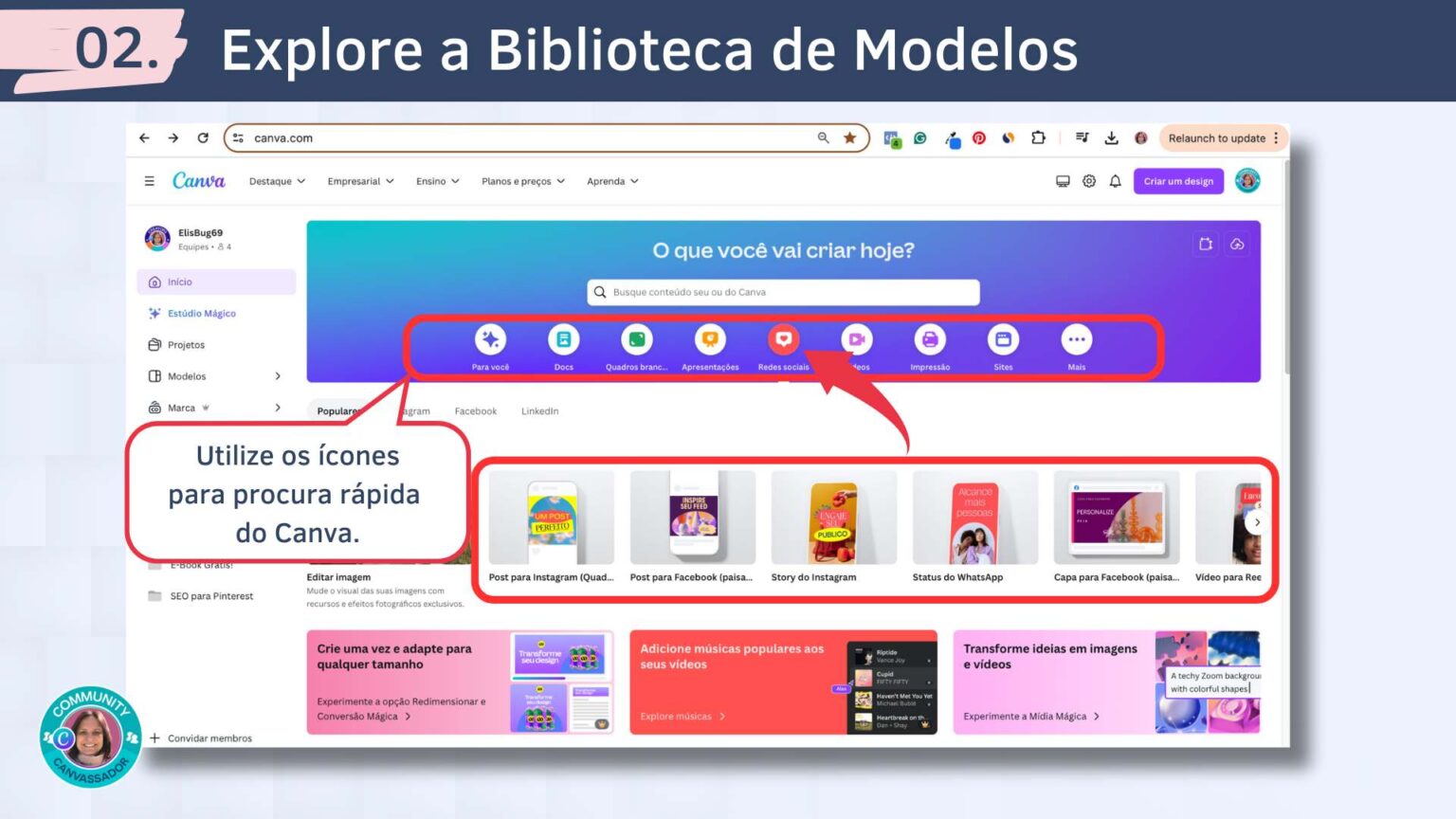 Como Encontrar e Seguir os Melhores Criadores de Modelos no Canva