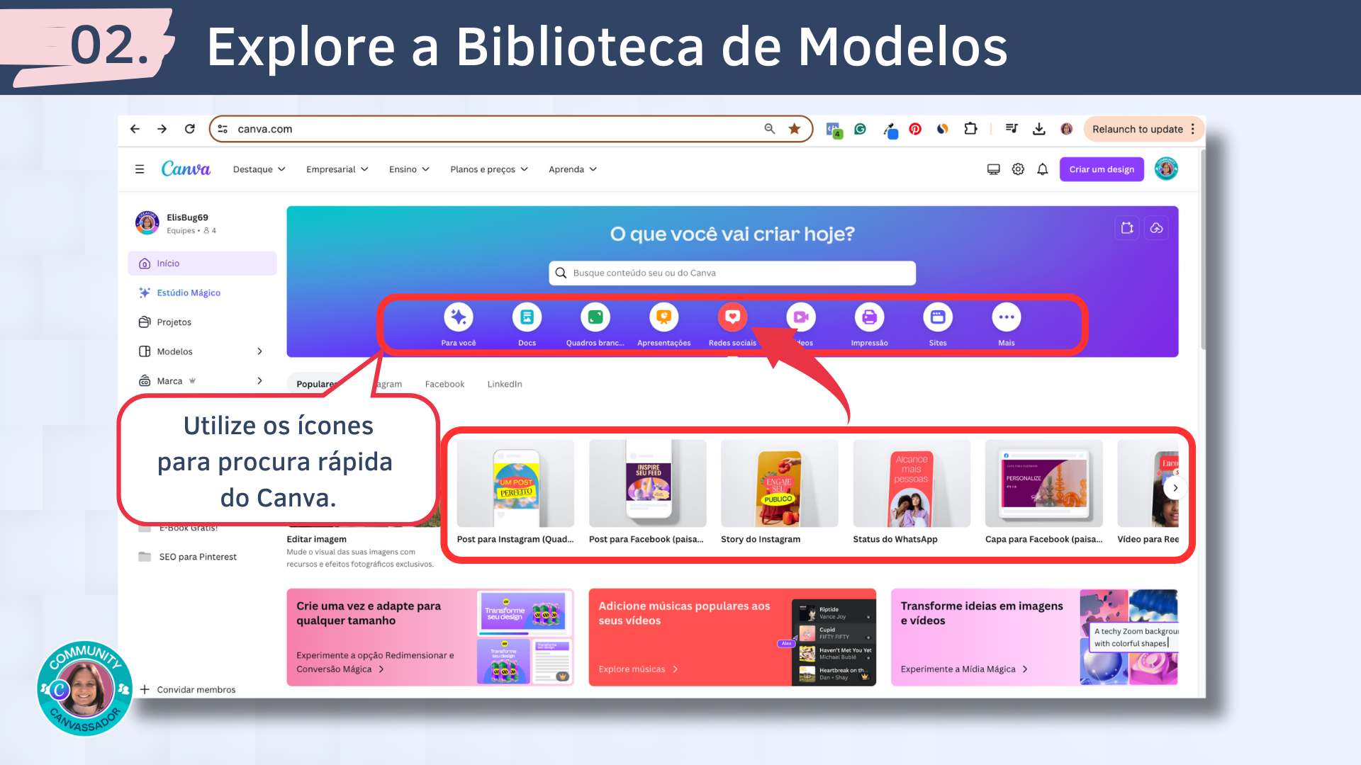 Como Encontrar e Seguir os Melhores Criadores de Modelos no Canva