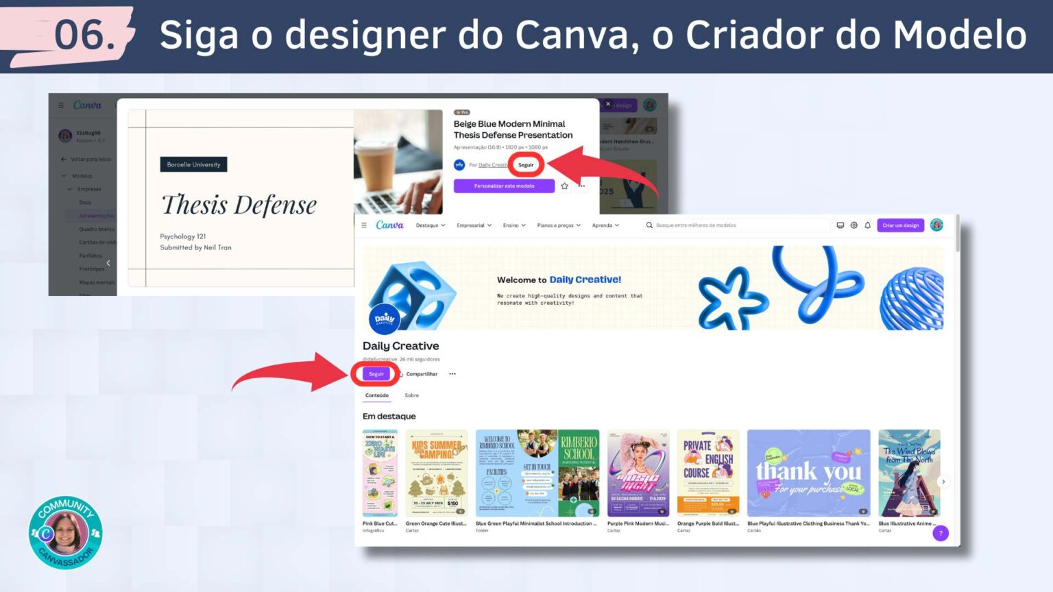 Como Encontrar e Seguir os Melhores Criadores de Modelos no Canva